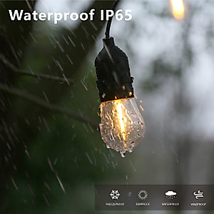 YIMILITE S14 Outdoor String Light Bulbs, Shatterproof Replacement Bulbs, 1W Equivalent to 10W, Waterproof 2200K Warm White Led Light Bulbs, E26 Base 25 Pack