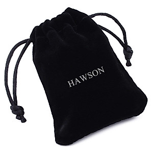 HAWSON Tuxedo Shirt Studs Set Black Color with Austrian Crystals in Red