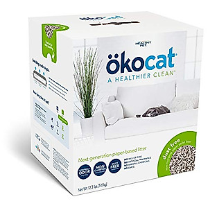 ökocat Dust-Free Natural Paper Non-Clumping Cat Litter Pellets with Odor Control, Large, 12.3 lbs