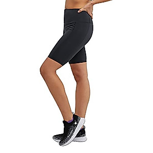 Champion Women's Absolute Bike, Comfortable Moisture-Wicking Shorts, 9" Inseam, Black, Large