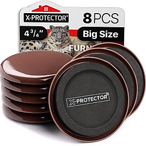 Furniture Sliders for Carpet X-PROTECTOR 8 PCS 4 3/4" - The Best Heavy-Duty Moving Pads - Sliders for Furniture with Unique Design. Move Your Furniture Easily with Furniture Sliders for Carpets!