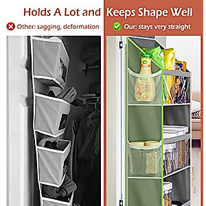 MISSLO 6 Shelves Over the Door Hanging Organizer + 24 Large Mesh Pockets for Toddler Girl
