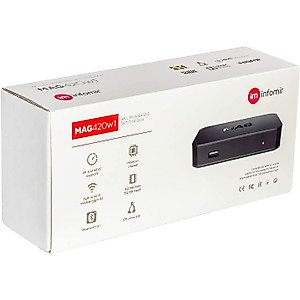 MAG 420w1 4K and HEVC Support, 512 MB RAM, 512 MB NAND, USB × 2 pcs. (3.0, 2.0), Built-in Wi-Fi, Linux OS, HDMI and RCA outputs