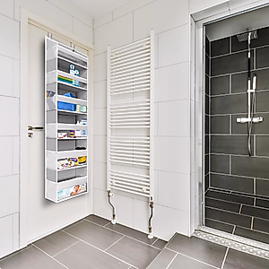 HOMELUX THEORY 2PC Heavy Duty Over the Door Organizer 55x14x6.7, 6 Large Front & 12 Mesh Pockets, Hanging Storage Closet Door Organizer for Bedroom, Bathroom and Baby Nursery Storage (Dark Gray)