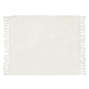 Santa Barbara Design Studio Pure Designs Linen Throw Blanket, 60" x 50", Antique White
