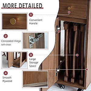 COMUHOME Extendable Drop Leaf Foldable Dining Table with 2 Drawers and 4 Wheels for Living Room Kitchen Farmhouse Space Saving Table in Walnut