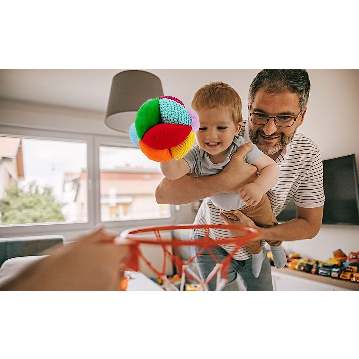 beetoy Baby Textured Ball, Baby Fabric Plush Stuffed Ball Toys,Developmental Bumpy Ball Toy- Montessori Soft Ball Toys with 12 Textured Fabric for Babies 6-12 Months