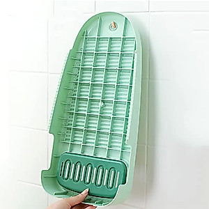 Emivery Portable Washboard for Laundry Mini Non Slip Underwear Sock Washing Board Plastic Clothes Washing Scrubbing Board for Home Bathroom Green