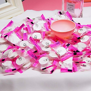 100 pcs Compressed Facial Mask Sheet Beauty DIY Disposable Mask Paper Natural Cotton Skin Care Wrapped Masks Normal Thick，Get a Small Mask Bowl Free