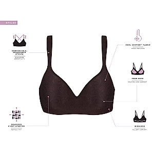 Bali Women's Comfort Revolution Wire Free Bra,Black,40D