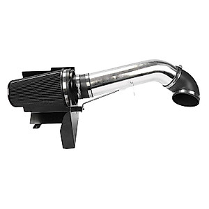 SUPERFASTRACING 4" Cold Air Intake System + Heat Shield Replacement for 1999-2006 GMC/Chevy V8 4.8L/5.3L/6.0L Silverado 1500/2500/3500 (Black)