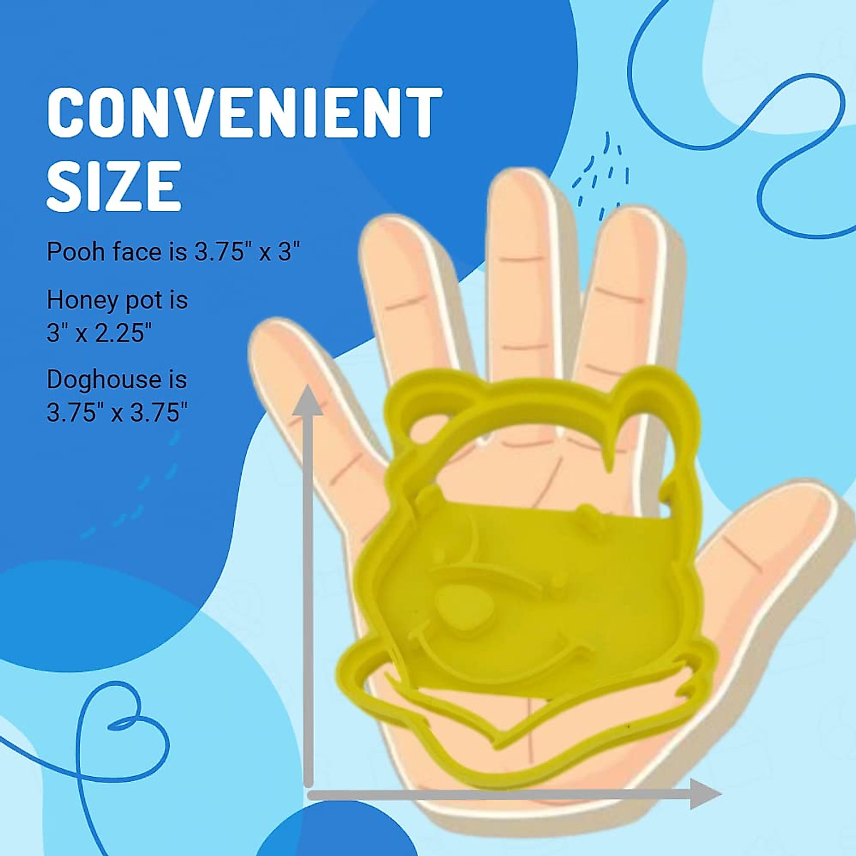 INSPIRED BY WINNIE THE POOH COOKIE CUTTERS Bear Character Adventure Winnie The Pooh Themed Head Face Honey (Hunny) Pot and Bee Hive Cookie Cutters (3 Pack)