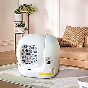 Ligebul Litter Box Curtain Cat Litter Box Door Flap Self Cleaning Litter Box Door Curtain Automatic Cat Litter Box Curtain (White Cat Square)