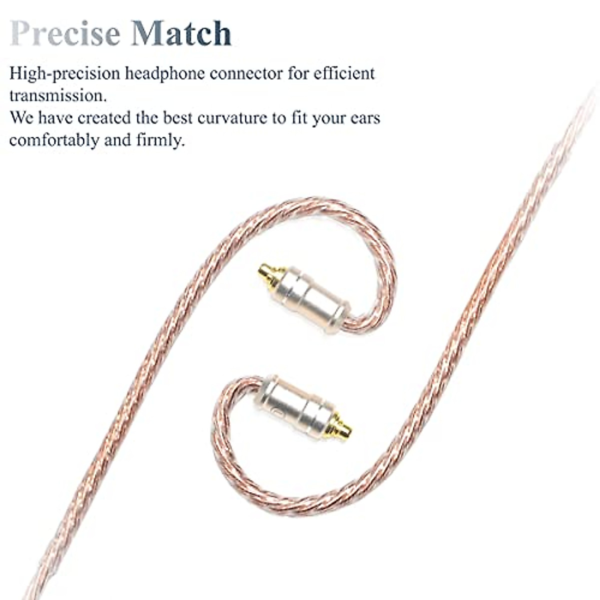 FSIjiangyi 19 Core OFC Copper Braid Earphone Cable IE200 Cable IE300 Cable for Sennheiser IE200 IE300 IE600 IE900 Replacement Cable (3.5mm Plug)