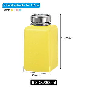 MECCANIXITY Solvent Alcohol Dispenser,6.8oz/200ml Push Down Liquid Dispenser Pump for Acetone Cleanser Polish Remover Makeup 4Pcs