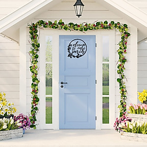 Hotop Welcome to Our Porch Metal Sign Black 11.8 Inch Wall Hanging Decor for Kitchen Farmhouse Home Office Wall Outdoor Decoration Supplies