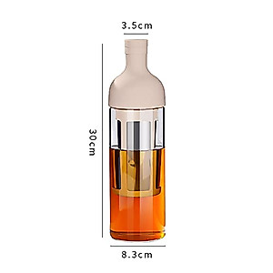 Coffee Cold Brewer Cold Brew Coffee Pot Glass Household Fruit Tea Cold Brew Bottle Ice Drip Coffee Appliance Cold Brew Cup Simple to Use (Color : Brown, Size : 1000ml) (White 1000ml) (Pink 1000ml)