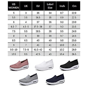 Bersauji Women's Orthopedic Sneakers, Mesh Up Stretch Platform Shoes for Walking, Black 8.5