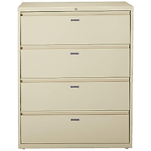 Lorell 4-Drawer Lateral File, 42 by 18-5/8 by 52-1/2-Inch, Putty