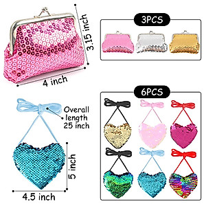 Little Girl Crossbody Bag,Glitter Crossbody Purse Messenger Bag Hand Bag Toddler Kids Purse with Sparkly Crown Hair Clip,Pink and Purple