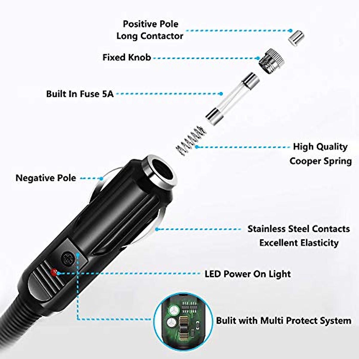 12V Car DC Power Cord for Igloo Cool Chill, Igloo Kool Mate, Igloo Iceless TE Thermoelectric Cooler Replacement Igloo 12-Volt DC Power Cord 25121 (10FT)