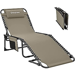 KingCamp Lounge Chair, 74.8''x23.2''x14.5'', Beige