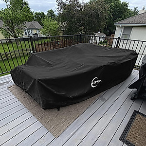 Kipiea 600D Patio Furniture Covers Waterproof Winter, Outdoor Furniture Set Covers for Table Chairs, Heavy-Duty Outdoor Sofa Covers with Anti UV and No Tears, No Fading (98" L x 98" W x 28" H)