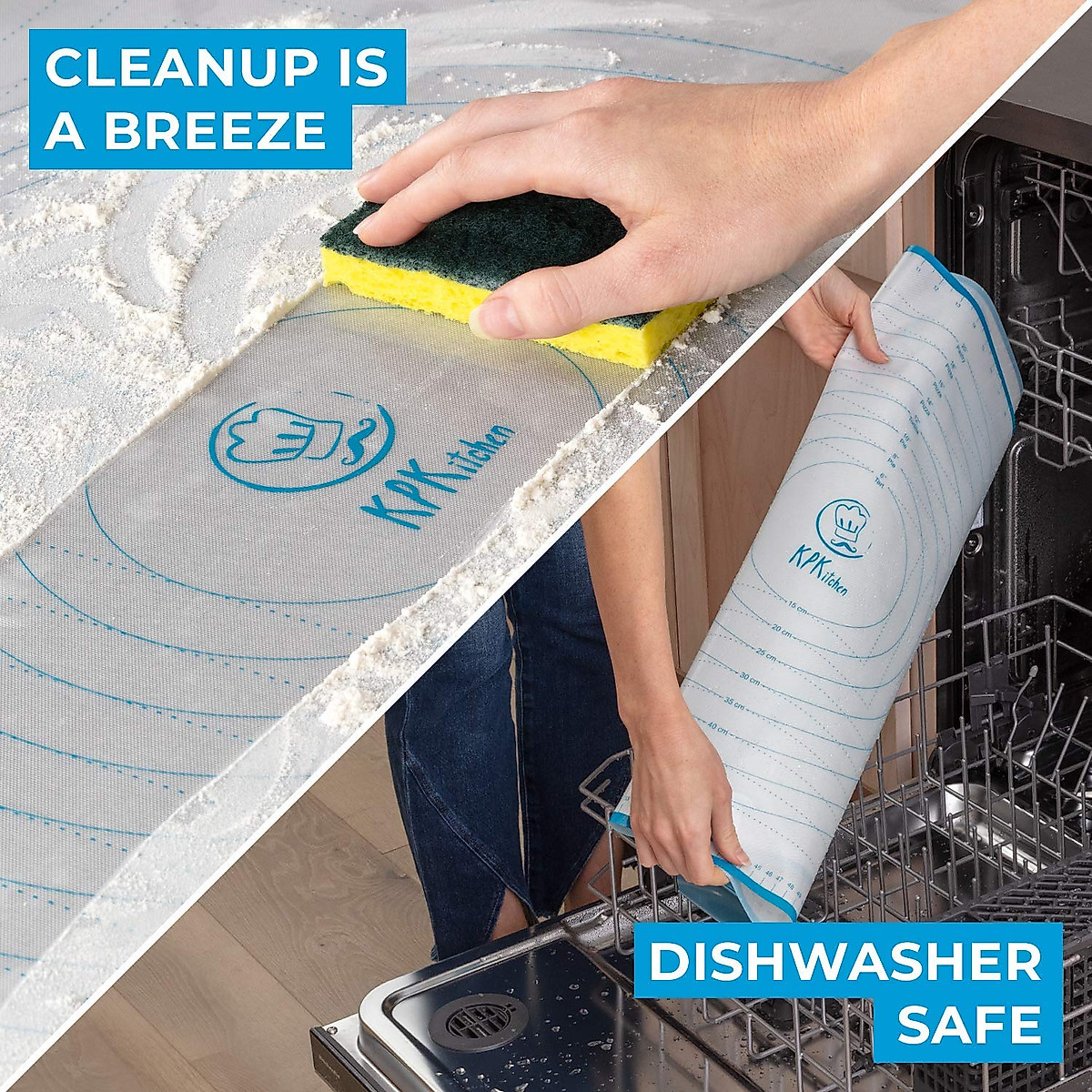 XXL SIZE Silicone Pastry Mat For Rolling Dough Non Slip Extra Large - 23,5'' x 31,5'' Dough Mat for Rolling - Rolling Mat For Dough with Measurements - Nonstick Fondant Mat - Large Silicone Baking Mat