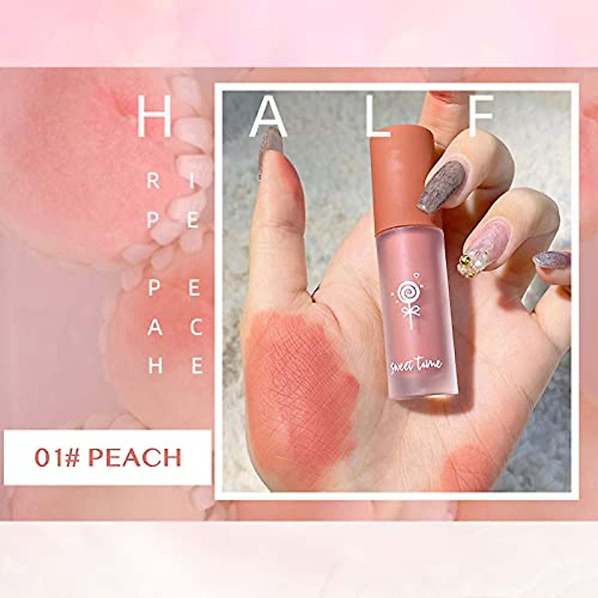 Matte Liquid Cream Blush Makeup Lightweight - Velvet Mousse Texture, Breathable Feel, Sheer Flush Of Color, Natural-Looking, Blush Stick for Cheek, Advanced Hazy Feeling(#01#02#03)