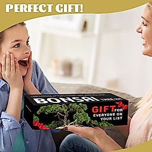 Meekear 5 Bonsai Tree Seeds with Complete Growing Kit & Wooden Flower Box Starter Kit, Great Potted Growing DIY Gift for Adults