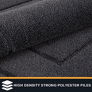 PURRUGS Dirt Trapper Door Mat 32" x 70", Non-Slip/Skid Machine Washable Entryway Rug, Dog Door Mat, Super Absorbent Welcome Mat for Muddy Wet Shoes and Paws, Charcoal