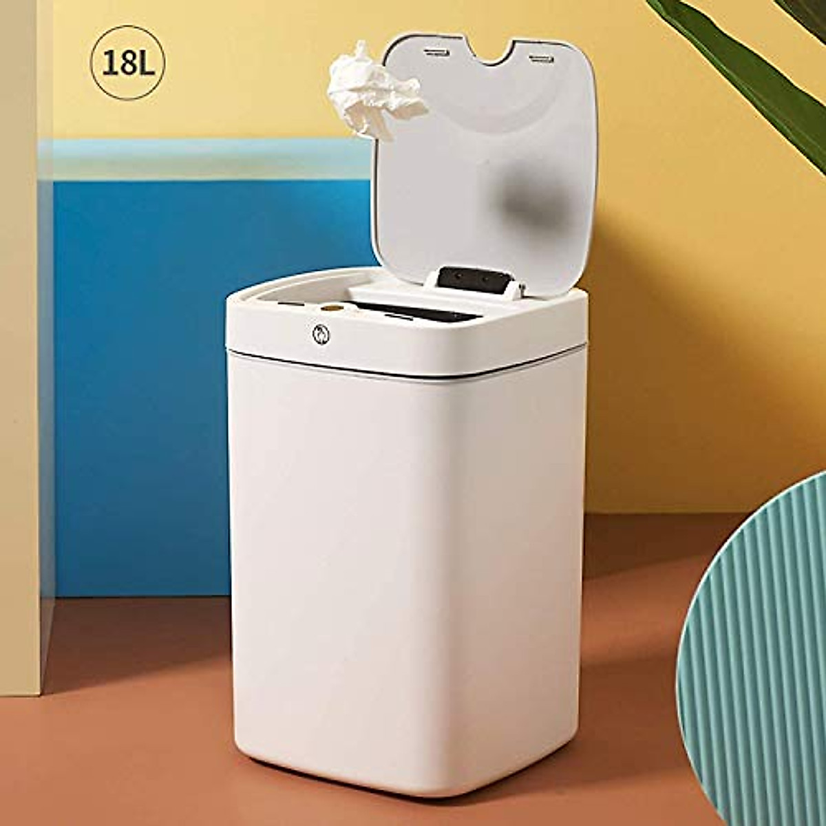 CXDTBH 18L Automatic Touchless Intelligent Induction Motion Sensor Kitchen Trash Can Wide Opening Sensor Waste