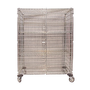 HIGOOD Wire Security Cart with Adjustable Shelves, Heavy Duty Rolling carts,1,000 lb Load Capacity, 52 inx27 inx69 in