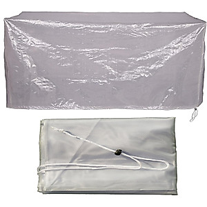 Outdoor Garden Furniture Cover Transparent Pvc Table Cover Waterproof Windproof Protection With Drawstring For Outdoor Table Chair And Sofa Customizabl(Size:190x71x117cm/74.8x28x46in,Color:Clear)