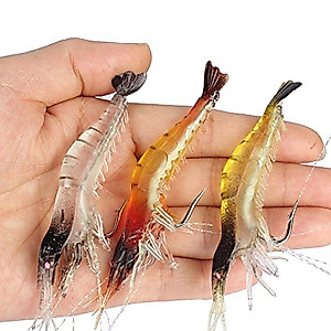 Goture Soft Lures Shrimp Bait Set, Freshwater/Saltwater, Trout Bass Salmon, 12 Piece