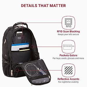 SwissGear 1900 Scansmart TSA 17-Inch Laptop Backpack, Black, 19