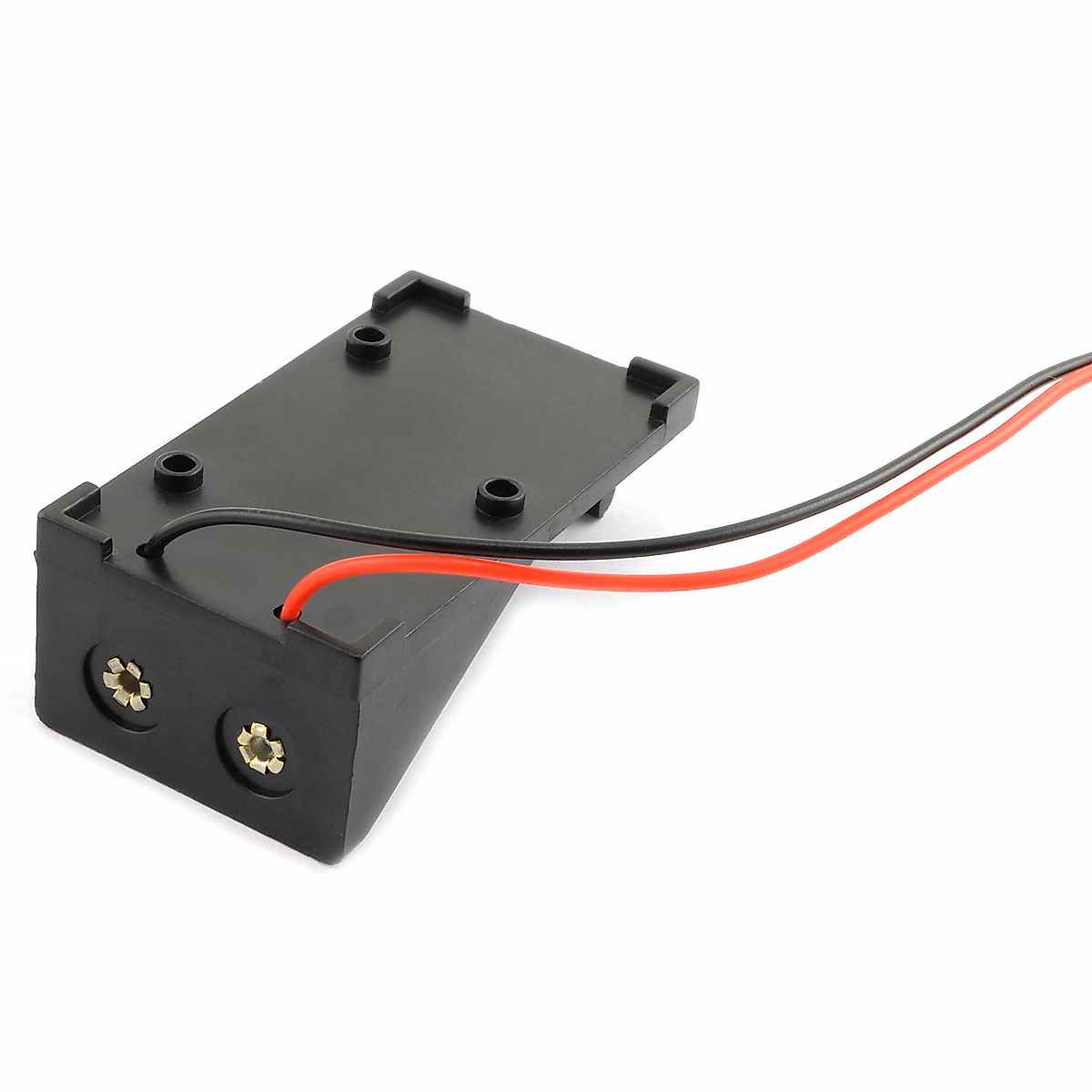 RuiLing 4pcs 9V Battery Holder Box with 2X Lead Wire Spring Clip DIY Plastic Cell Batteries Container