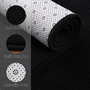 Larhom Large Modern Area Rugs for Bedroom Living Room, 5x7 Feet Black Rug, Thickened Memory-Foam Indoor Carpets, Minimalist Rug for Boys Girls, Soft, Non-Slip and Machine-Washable