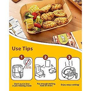 Katbite 130PCS Air Fryer Liners Disposable, 8.6x5.5'' Rectangle Liners for Air Fryer Basket, Thick Air Fryer Parchment Paper Liners for Ninja Dual Air Fryer Foodi DZ201, DZ401, FG551