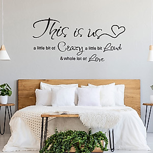 Rotumaty Family Quotes Wall Decals This is Us Wall Decor Vinyl Wall Stickers for Living Room Bedroom Inspirational Art Wall Decorations for Home Office Teen Dorm