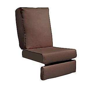 Indoor Outdoor Recliner Replacement Cushion, Patio Furniture Chair Sofa Washable Cushion Deep Seat, UV Protected, Fade Protected and Water Spill Repellet, Cover Can be Replaced (Dark Brown)