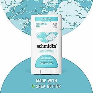 Schmidt's Aluminum Free Natural Deodorant for Women and Men, Fragrance Free for Sensitive Skin with 24 Hour Odor Protection, Certified Cruelty Free, Vegan Deodorant, 3.25oz, 3 pack