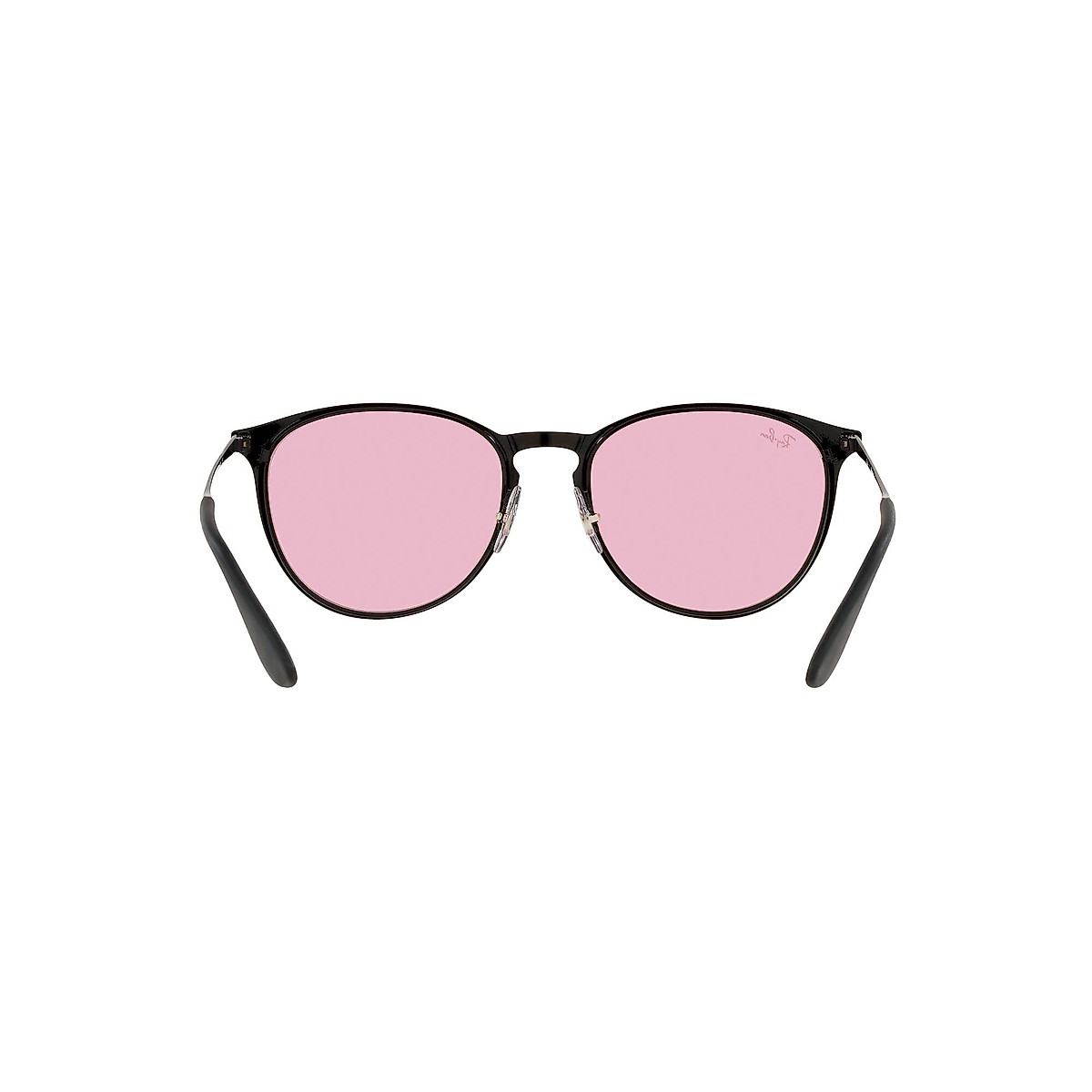 Ray-Ban RB3539 Erika Metal Polarized Round Sunglasses, Black/Evolve Photochromic Pink to Blue, 54 mm