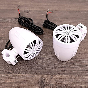 Pyle 3.5” Waterproof Off-Road Speakers - 40W Marine Grade Passive Woofer Sound System Full Range Outdoor Audio Stereo Speaker for Motorcycle, Car, ATV, 4x4, Jeep, Boat, Includes Brackets (White)