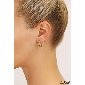 14k Gold Small Oval Flat Hoop Earrings, 0.7" Diameter (yellow-gold)…