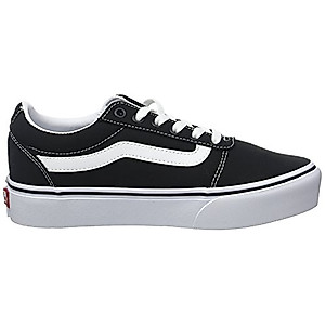 Vans Women's Ward Platform Low-Top Sneakers, Black ((Canvas) Black/White 187), 7.5