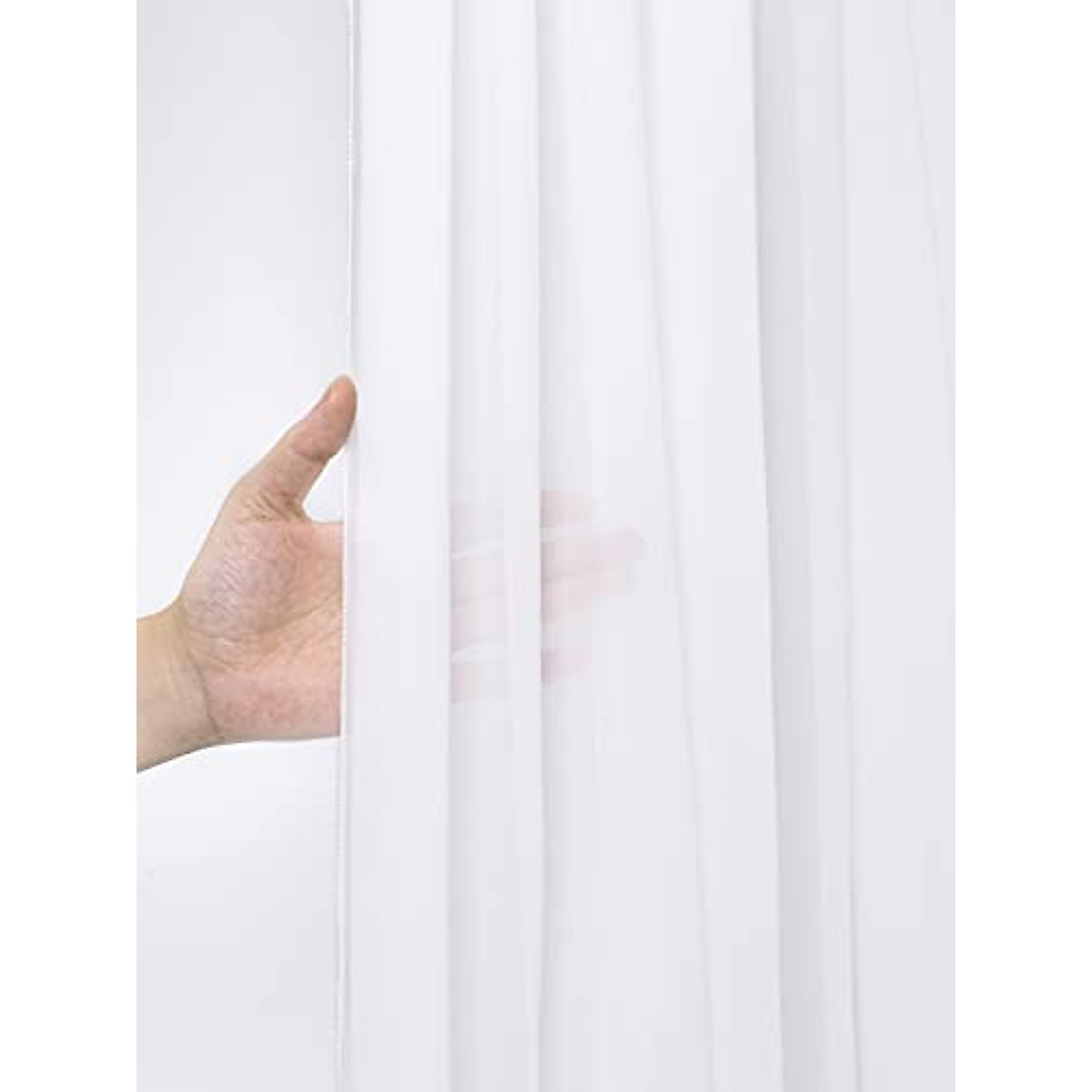 White Ceiling Drape for Wedding 5ft x 30ft Chiffon Arch Sheer Backdrop Curtain for Ceremony Reception Swag Parties Decorations