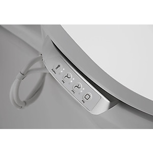 KOHLER 27142-CR-0 PureWash E700 Elongated Heated Bidet Toilet Seat with Remote Control, Bidet Warm Water, Adjustable Bidet Sprayer for Existing Toilets, White