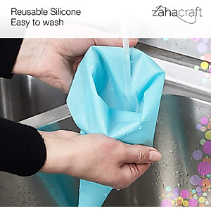 Piping Bags and Nozzles Set of 9 Pcs with 1 Converters,2 Silicone bags and 6 Premium Stainless Steel Piping Nozzles for Decorating Cakes & Cupcakes