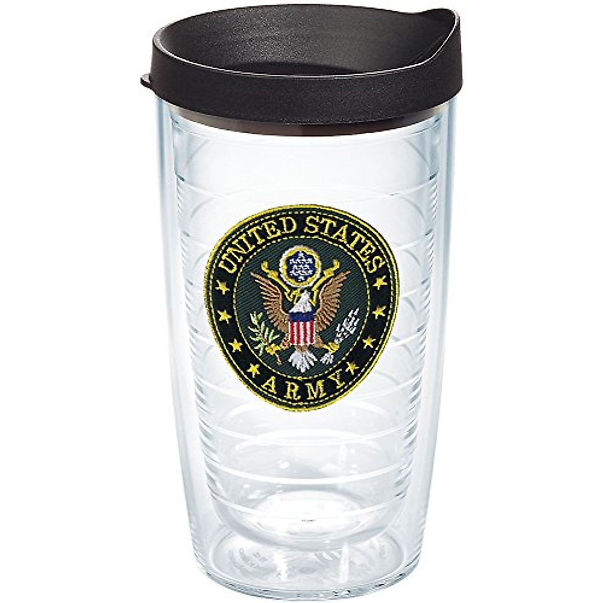 Tervis Army Logo Made in USA Double Walled Insulated Tumbler Travel Cup Keeps Drinks Cold & Hot, 16oz, Black Lid